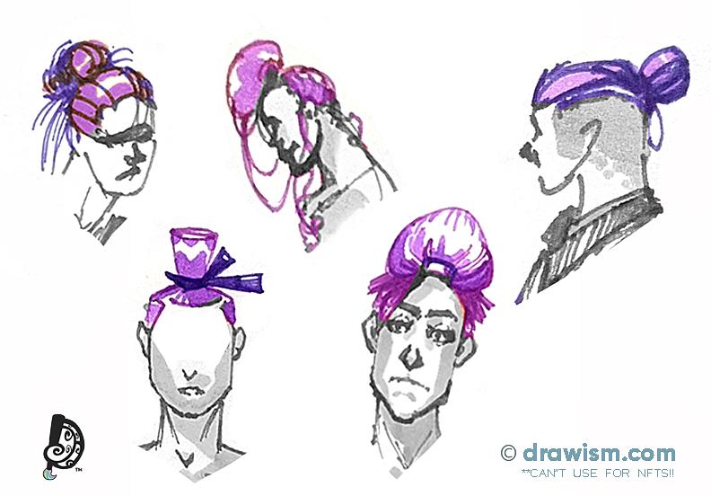 How to Draw Hair Buns for Males & Females - Drawism Studio